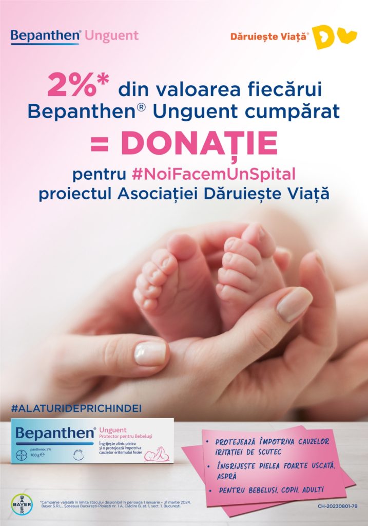 Bayer România redirecționează 2% din vânzările Bepanthen® Unguent către ...